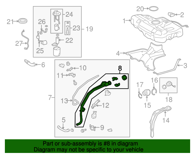 2009-2013 Toyota Filler Neck 77201-02240 | Toyota Parts Center