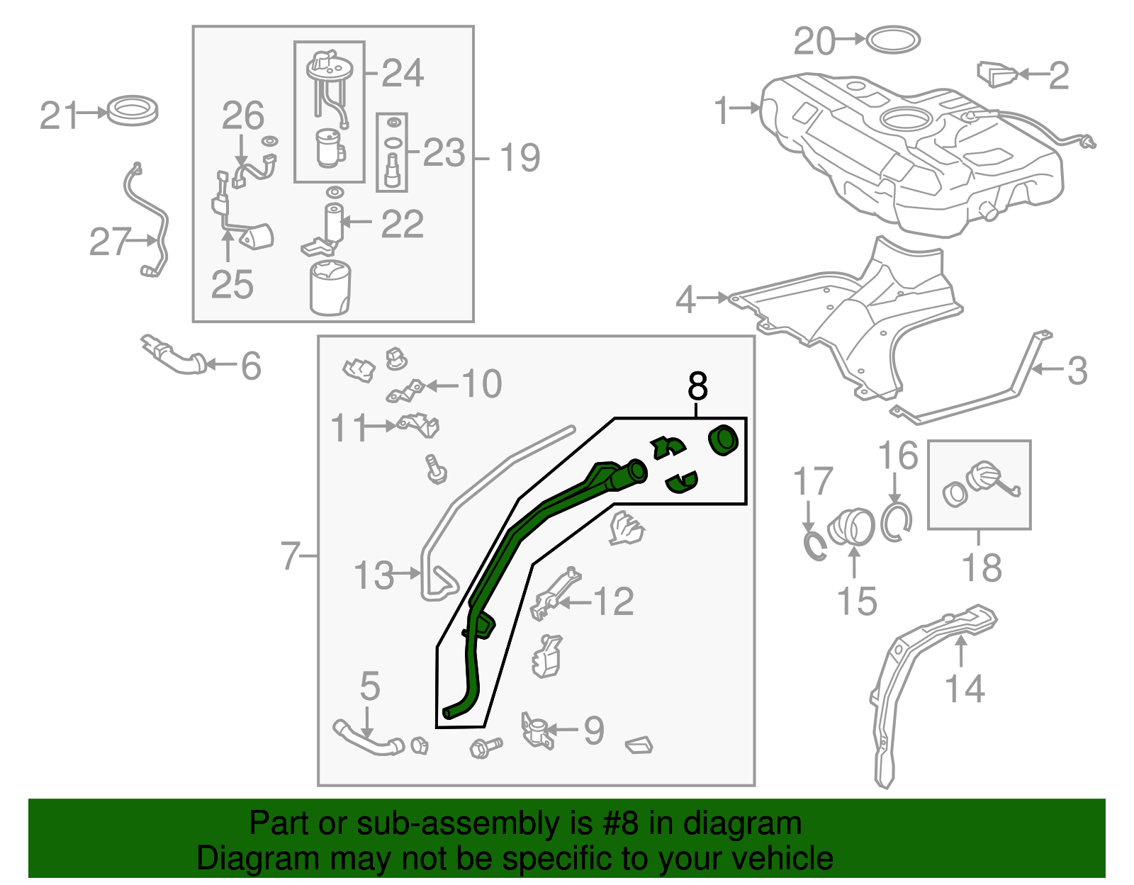 2009-2013 Toyota 2009-2013 Toyota - Filler Neck 77201-02240 | Sparks Parts