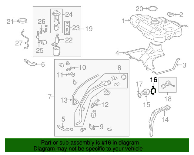77391-01040 - Fuel Tank Filler Neck Retaining Ring 2009-2013 Toyota ...