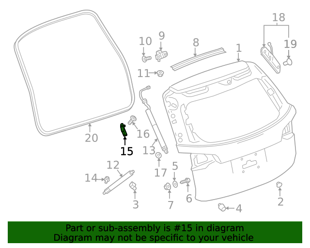 2018-2023 GM Driver Side Liftgate Strut Bracket 23403709 | Auto Parts ...