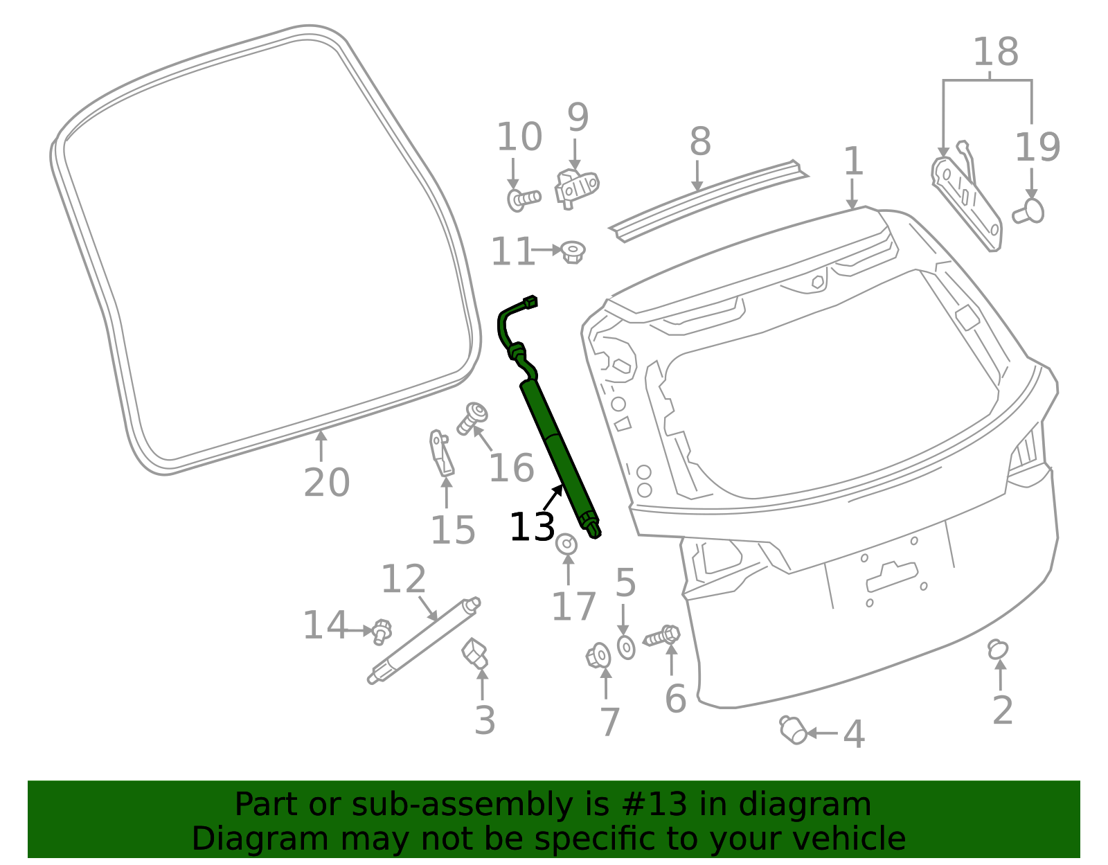 84800899 - Driver Side Liftgate Power Assist Actuator 2018-2024 GM ...