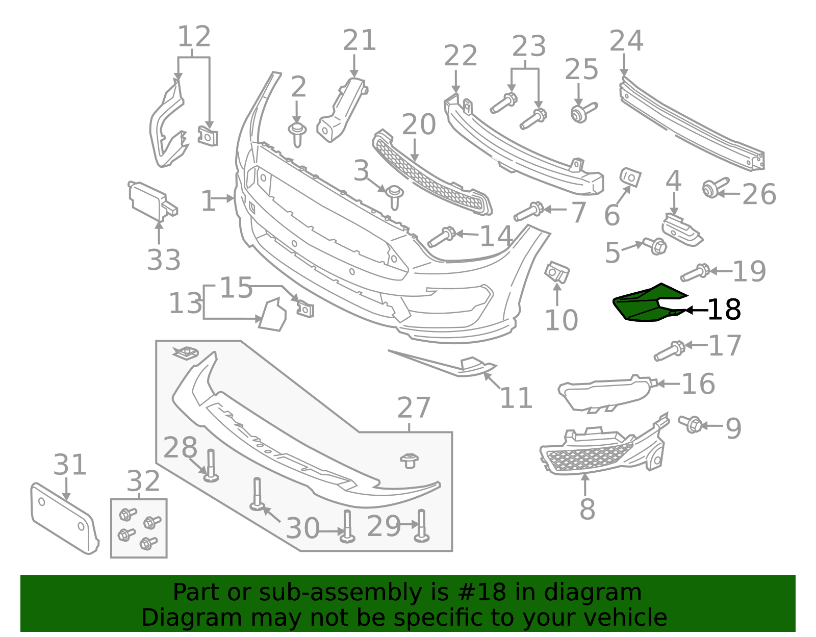 2015-2020 Ford Mustang Air Deflector FR3Z-8310-F | Ford OEM Parts Online