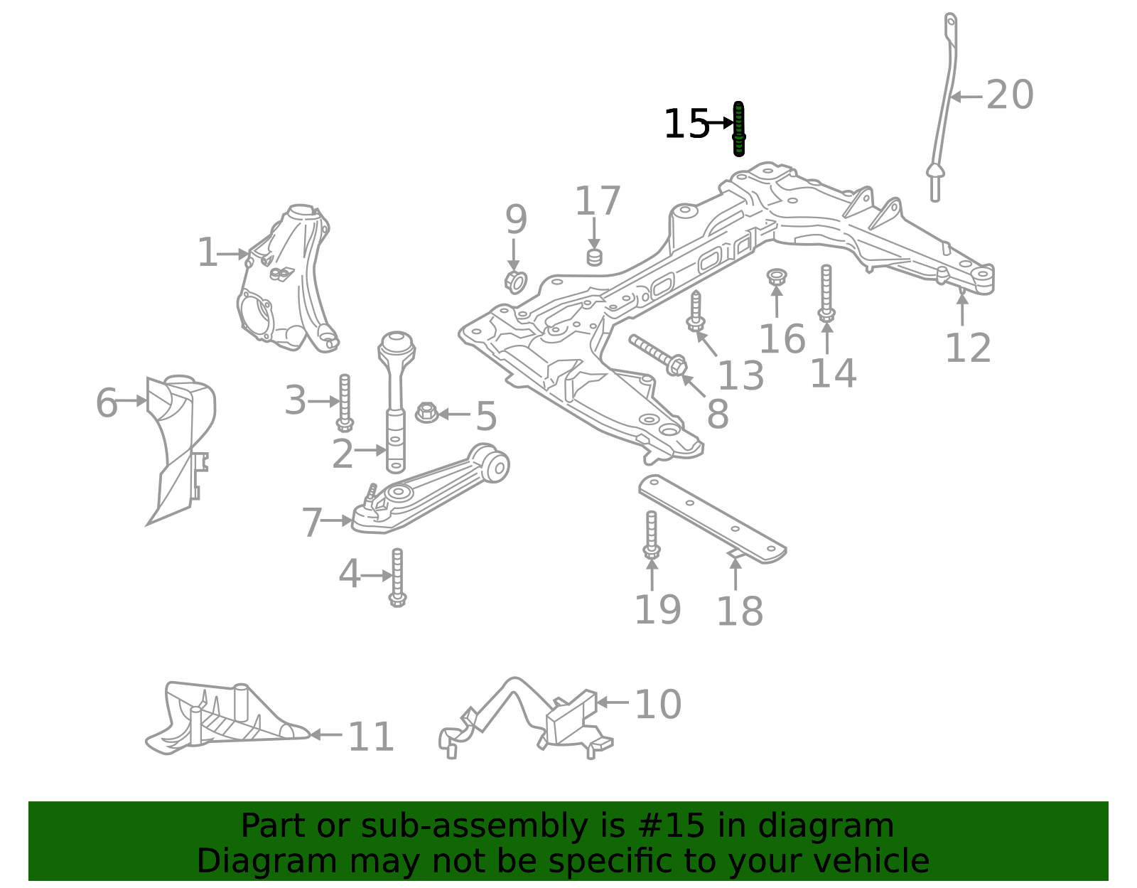 2020-2024 Porsche 911 Suspension Cross-Member Stud PAF-008-741 ...