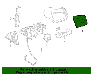 166-810-11-19 - Door Mirror Glass 2011-2019 Mercedes-Benz ...