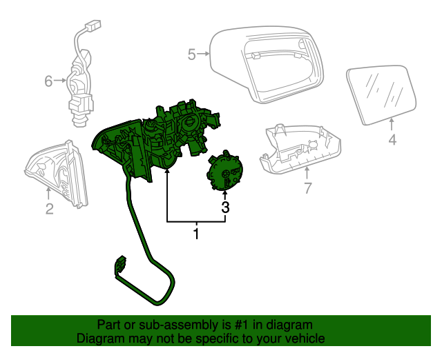 166-810-00-01 - Mirror Assembly - Right 2012-2019 Mercedes-Benz ...