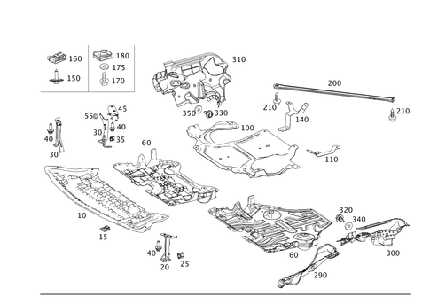 Engine Compartment Lining, Gasoline Vehicles for 2016 Mercedes-Benz E ...