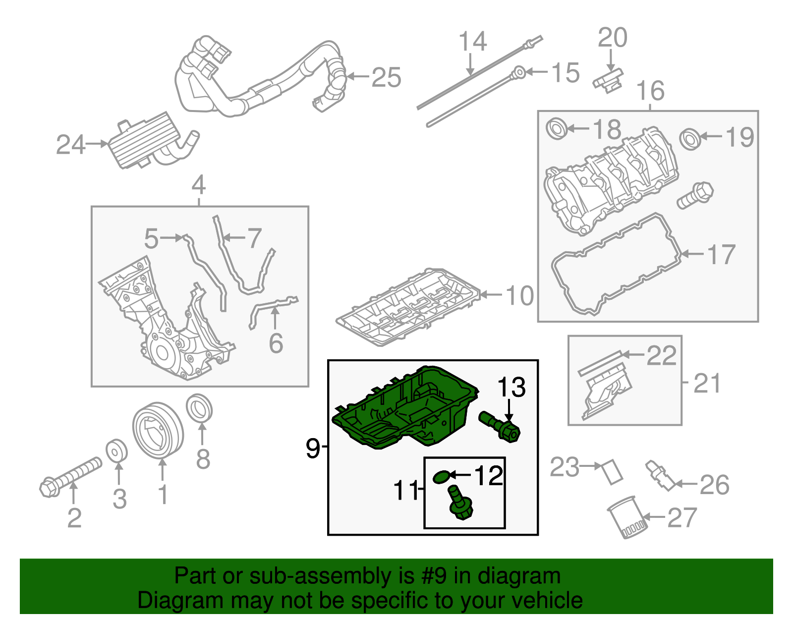 CR3Z-6675-B - 2012-2013 Ford Mustang - Oil Pan | My Ford Parts