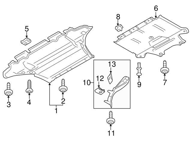 8K9-863-821-C - Radiator Support Splash Shield 2013-2016 Audi allroad ...