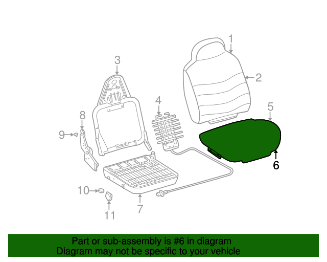 YC3Z-78632A23-BA - Seat Cushion Pad 2000-2004 Ford Excursion ...