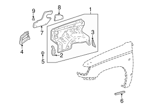 1996-2002 Toyota 4Runner Splash Shield 53887-35010 | Discount Parts Monster