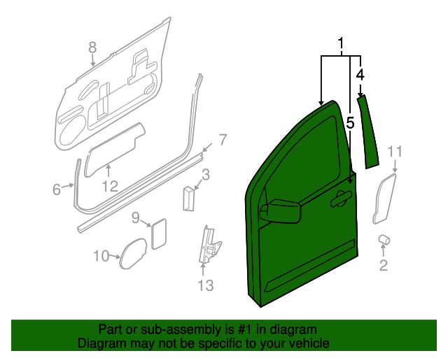 2005-2014 Nissan Door Shell - Passenger Side (RH) H0100-ZQ3MA ...