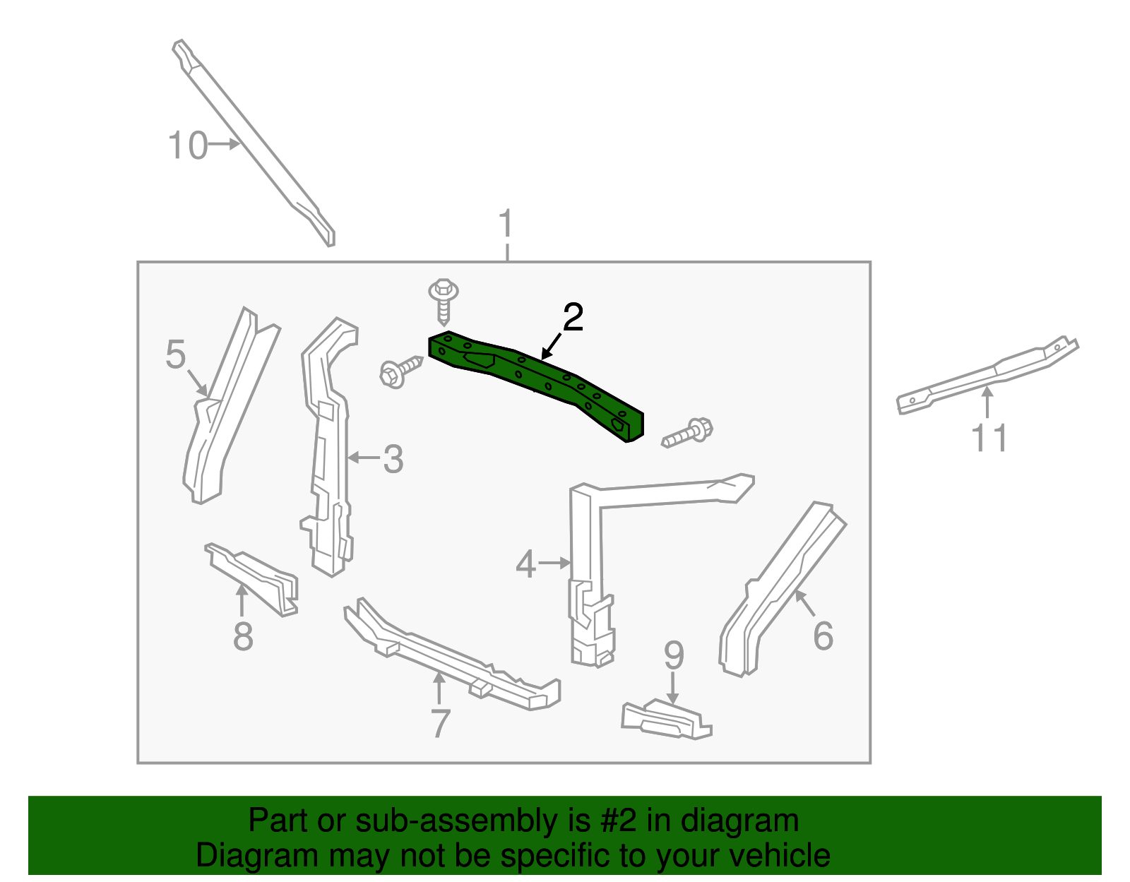 04602-TZ5-A02ZZ - Upper Tie Bar 2017-2020 Acura MDX | My Acura Parts
