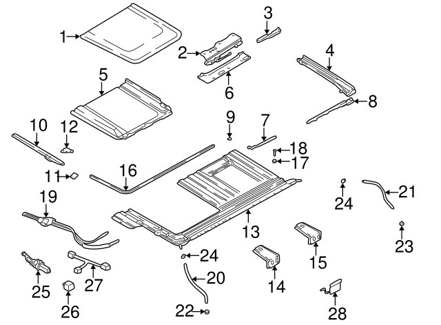 Genuine Air Deflector for 2001-2006 Hyundai | Part# 81641-H1000 ...