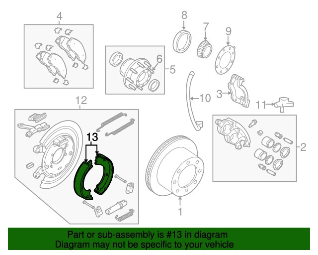 2009-2019 Mopar Park Brake Shoes 68049116AA | TascaParts.com