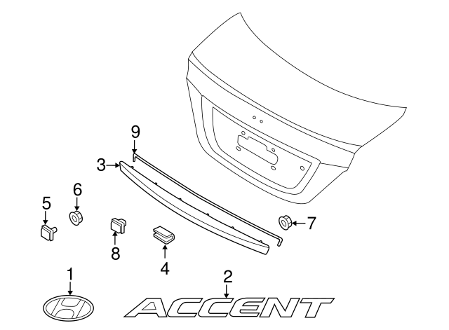 2012-2017 Hyundai Accent Deck Lid Emblem 86300-0U000 | AutoNationParts.com