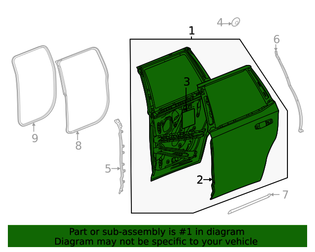 2021-2024 GM Rear Passenger Side Door 86791900 GM | GMPartsDirect.com