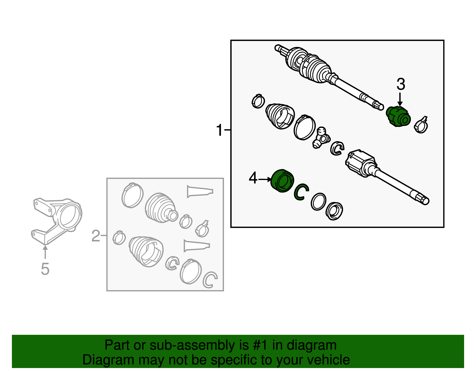 2014-2019 Toyota Highlander Axle Assembly 43420-0E161 | Toyota Parts Center