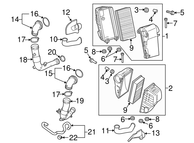 958-110-155-70 - Engine Air Intake Hose 2015-2018 Porsche Cayenne ...