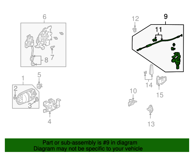 72610-S0X-A02 - Lock Assembly, R Slide Door 1999-2004 Honda Odyssey ...