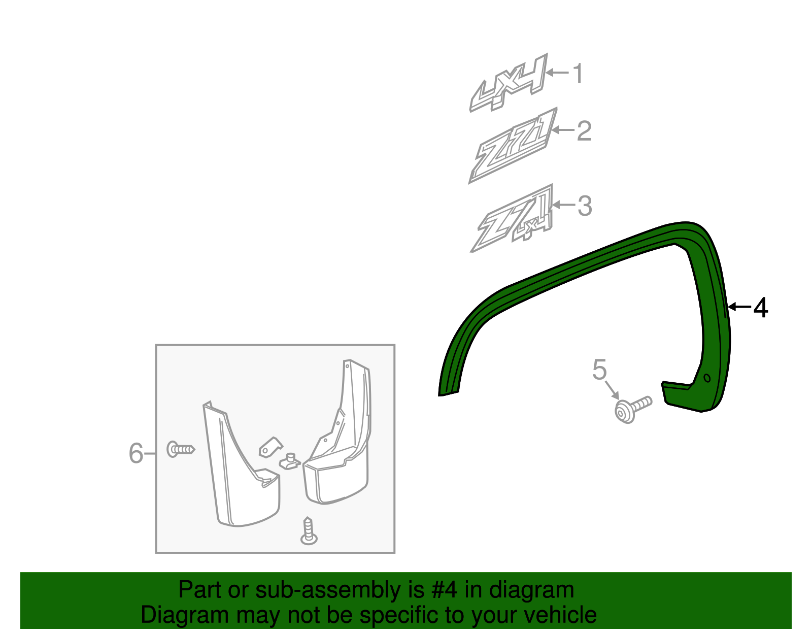 2016-2019 GMC Anthracite Passenger Side Front Wheel Opening Molding ...