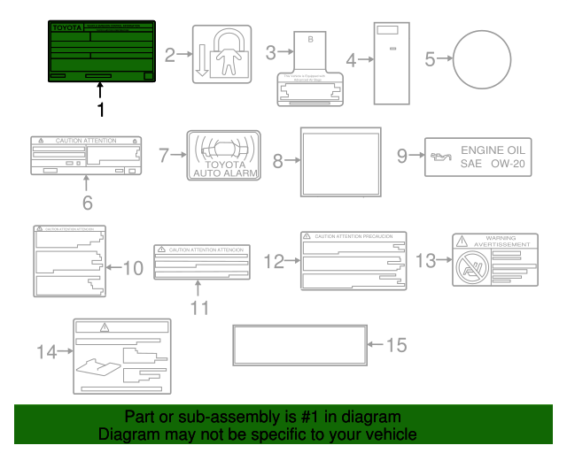 Toyota Emission Label Part# 112980p670 | Toyota Of Colorado Springs Parts