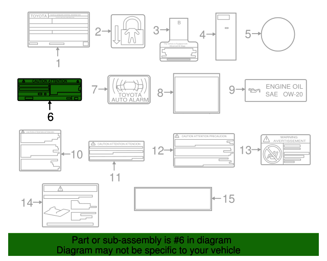 2021-2023 Toyota Tacoma AC Label 88723-04080 | Toyota Parts Center