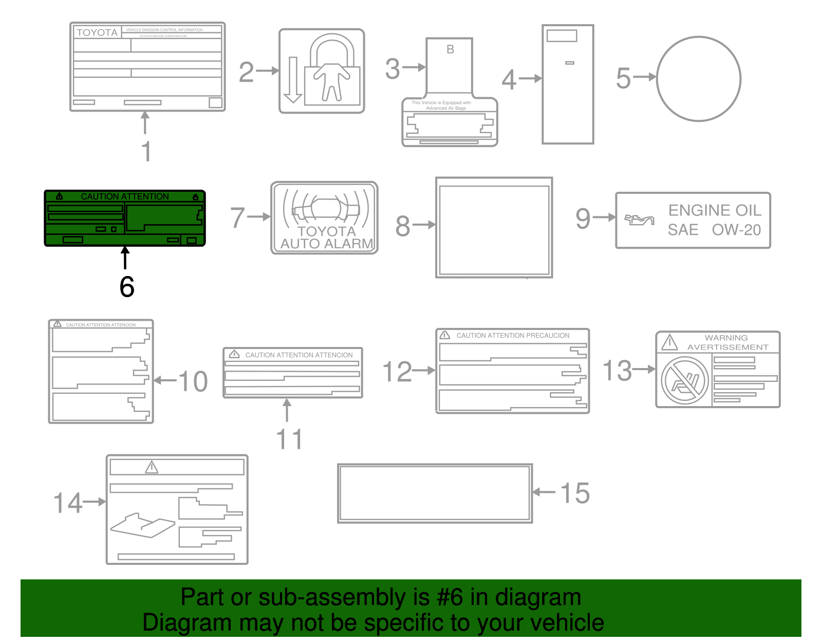 2016-2021 Toyota Tacoma AC Label 88723-04060 | Toyota Parts Center