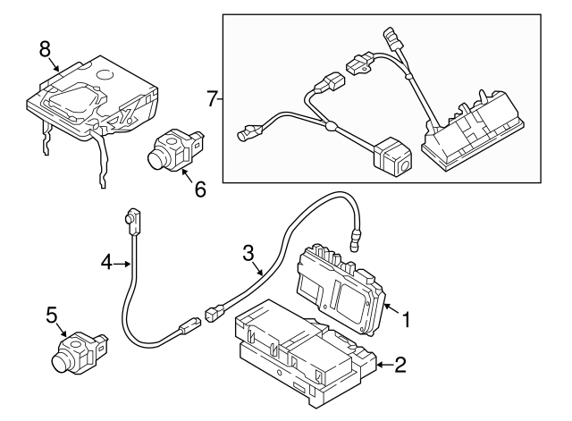 8W2-971-192-A - Parking Aid System Wiring Harness 2017-2024 Audi ...