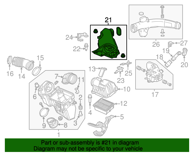 17230-5K0-A00 - Upper Resonator 2014-2017 Honda Accord | Honda Parts Online