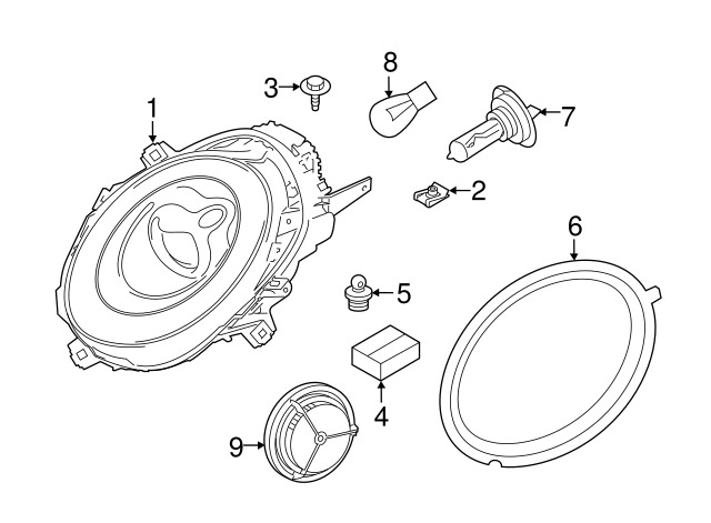 63-11-7-418-867 - Headlight left, turn indicator yellow 2019-2021 Mini ...