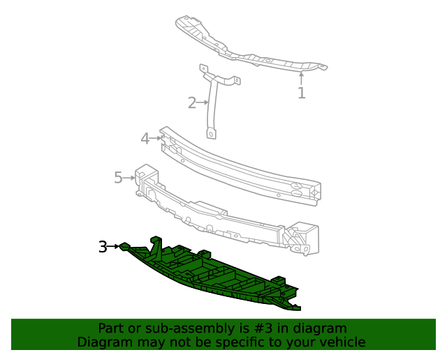 42786675 - Front Bumper Fascia Lower Stiffener 2022-2023 Chevrolet Bolt ...