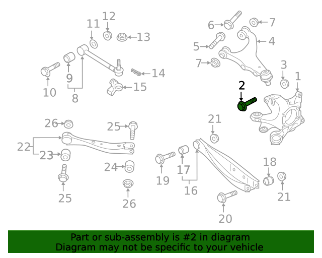 2015-2023 Subaru Upper Control Arm Screw 901000182 | Subaru Parts For You