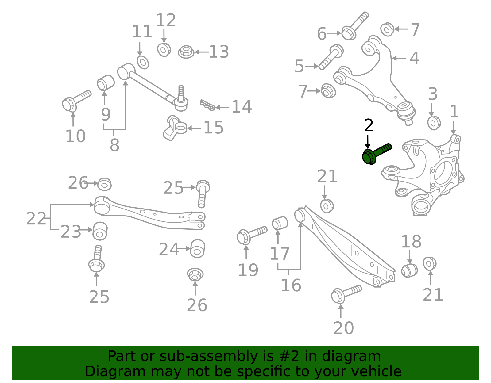 2015-2024 Subaru Upper Control Arm Outer Bolt 901000182 | Subaru Parts ...