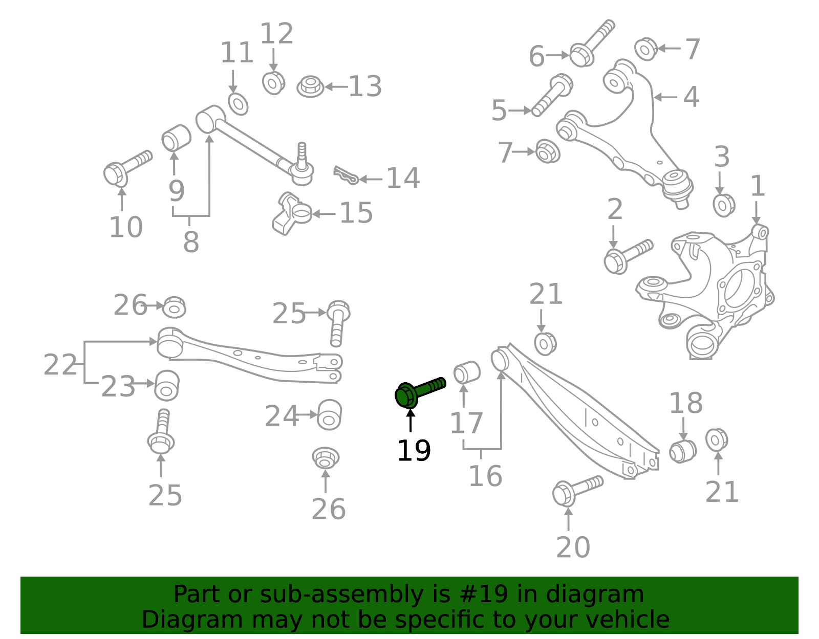 1992-2024 Subaru Lower Control Arm Rear Bolt 901000110 | Subaru Parts Guys