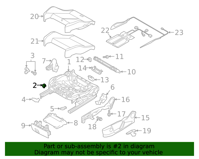 2019-2020 Audi Q3 Seat Frame Stop 83A-881-250-A | Genuine Audi Parts