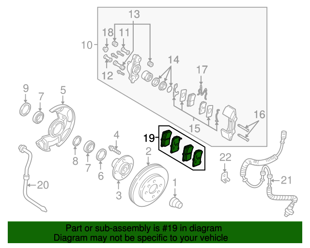 58115-FDB00 - Brake Pads Front 2003-2005 Kia Rio | Kia.Parts Store