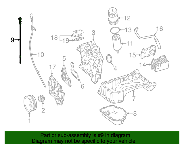 2012-2018 Mercedes-Benz Engine Oil Dipstick 276-010-22-72 ...