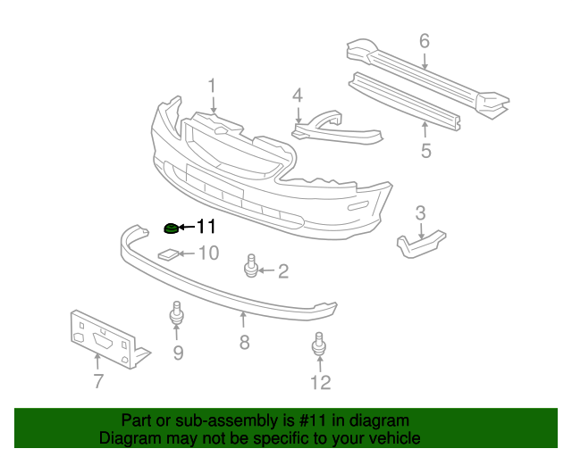 90323-S5A-000 - Spoiler Nut 2002-2005 Honda Civic | Honda Parts Online