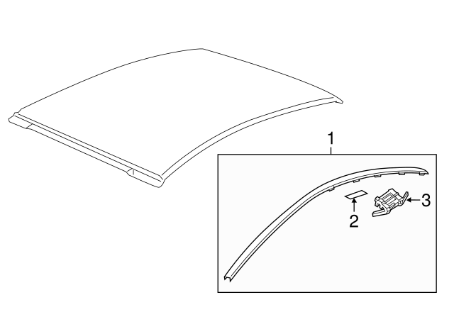 2014-2017 Chevrolet SS Roof Panel Joint Finish Molding Front Cover ...
