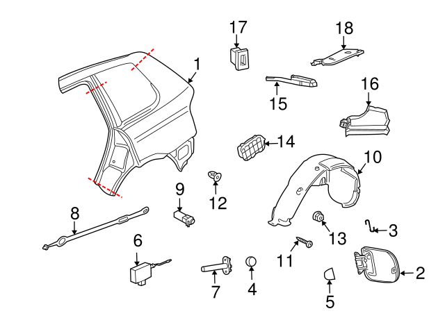 2003-2010 Porsche Cayenne Fuel Door Spring 955-504-131-00 | Porsche Marin