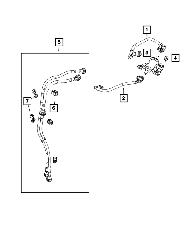 2022 Jeep Grand Cherokee Vacuum Purge Tube Assembly 68438360AB | Mopar ...