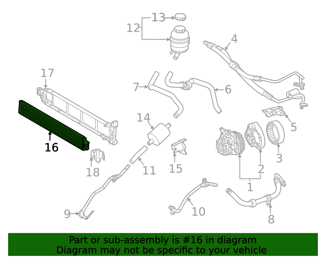 204-500-06-00 - Power Steering Cooler 2008-2021 Mercedes-Benz ...