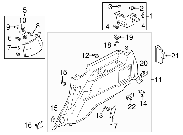 2018-2021 Ford Expedition Rear Pillar Trim JL1Z-4031010-DB | Varsity Ford