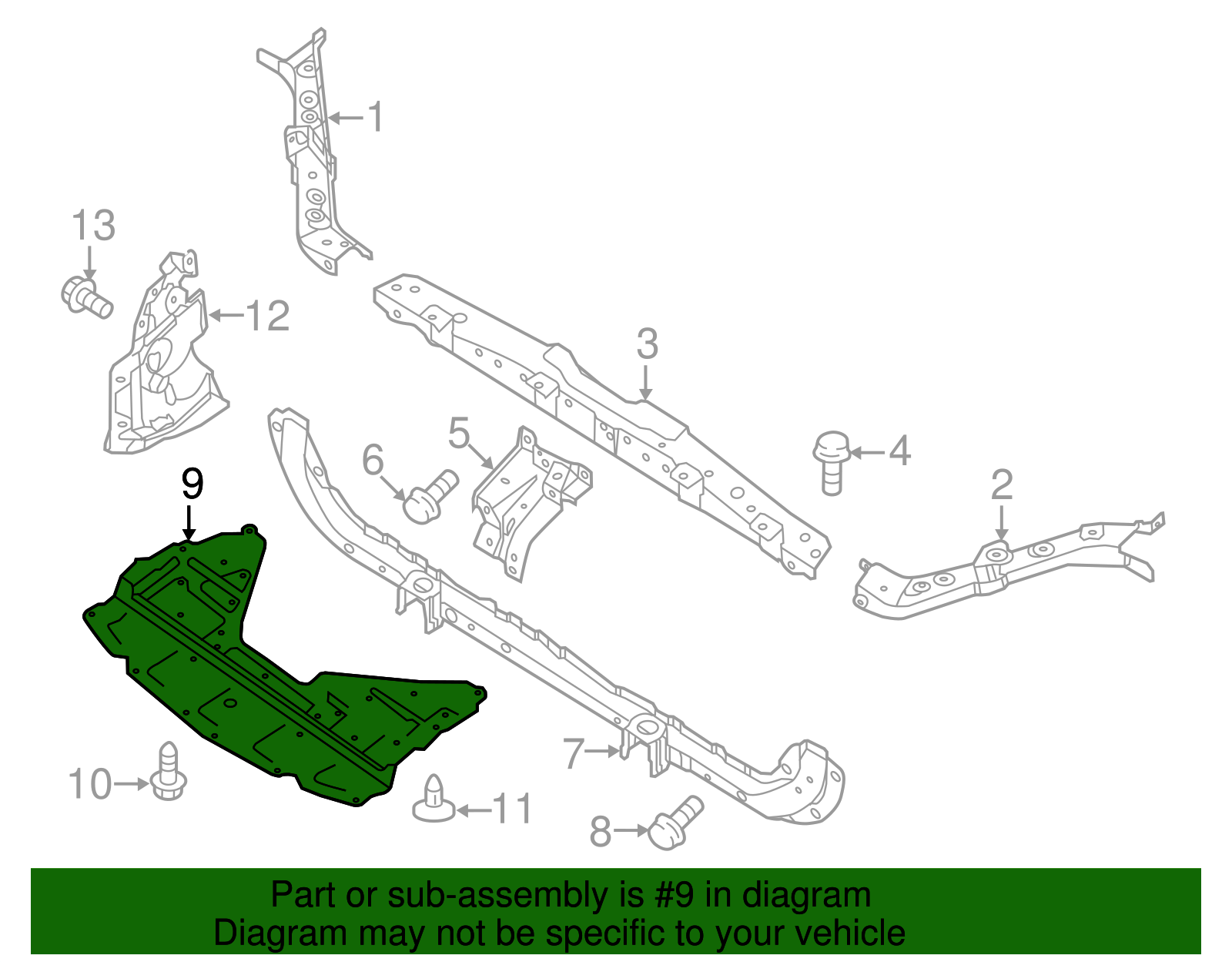 2014-2020 Nissan Rogue Under Cover Engine Splash Shield 75892-4BA0A ...