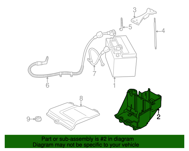 1999-2004 Land Rover Discovery Battery Tray YJC000060 | JaguarParts.com