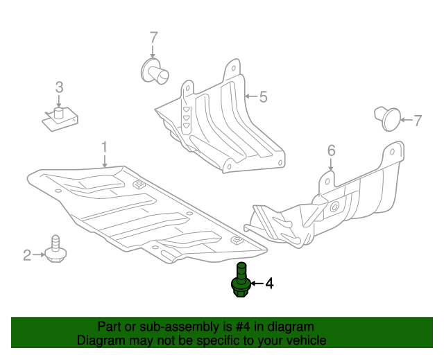 2010-2016 Land Rover LR4 Under Cover Screw FS110206 | LandRoverParamusParts