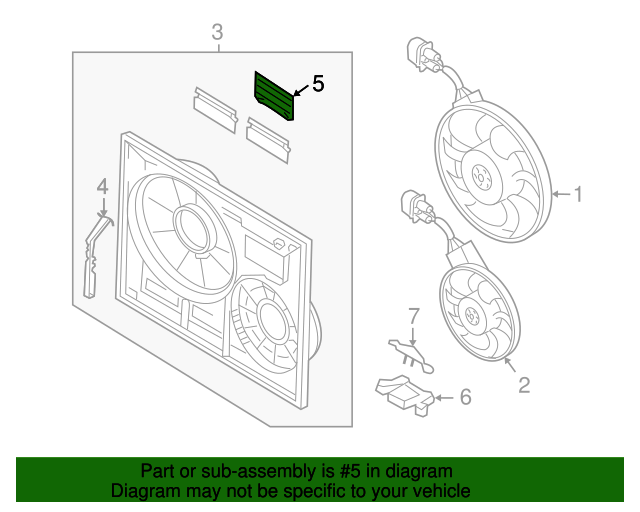 8A0-121-223-A - Radiator Shutter Assembly 2004-2010 Volkswagen Touareg ...