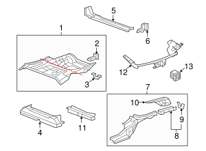 2007-2011 Honda CR-V Cross-Member, Rear Floor 65750-SWA-A00ZZ ...