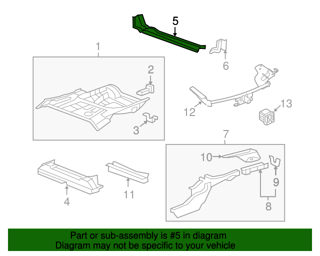 65741-SWA-A00ZZ - Cross-Member Rear Floor (Upper) - 2007-2011 Honda CR ...
