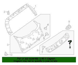 099-991-04-70 - Lower Trim Panel Retainer 2015-2020 Mercedes-Benz ...